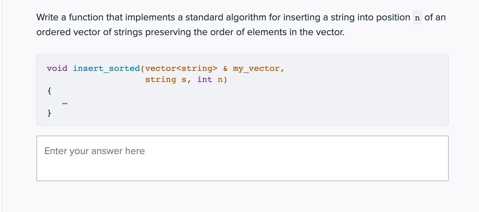 Solved Write a function that implements a standard algorithm | Chegg.com