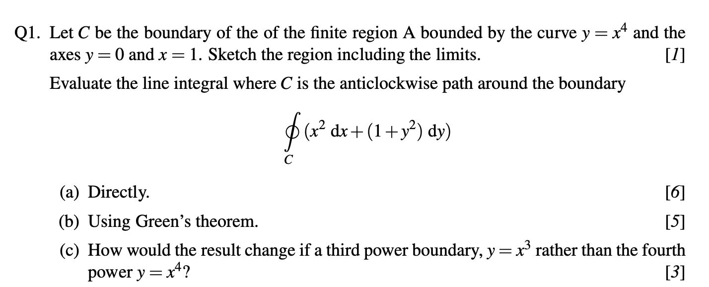 Solved Q1. Let C be the boundary of the of the finite region | Chegg.com