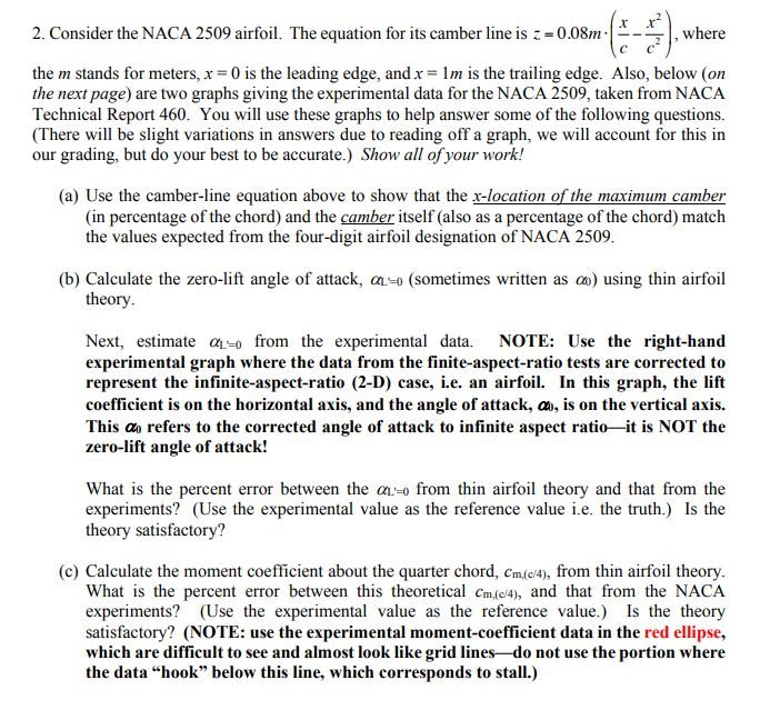 Use the camber-line equation above to show that the | Chegg.com
