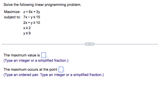Solved Solve the following linear programming problem. | Chegg.com