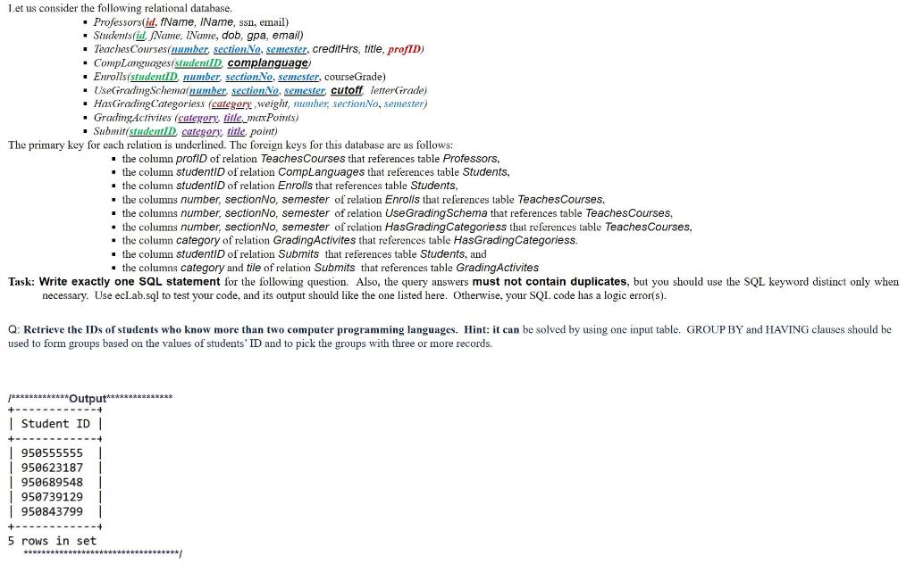 Solved codeshare.io/QnplRL what is the sql code that | Chegg.com