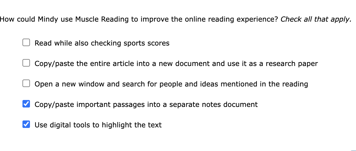 Please see below How could Mindy use Muscle Reading | Chegg.com