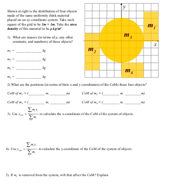 Solved Shown at right is the distribution of four objects | Chegg.com