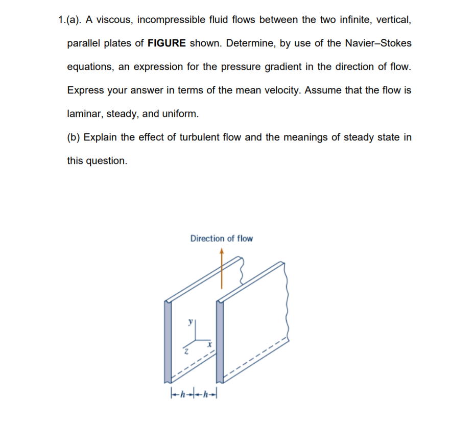 Solved 1 A A Viscous Incompressible Fluid Flows Between