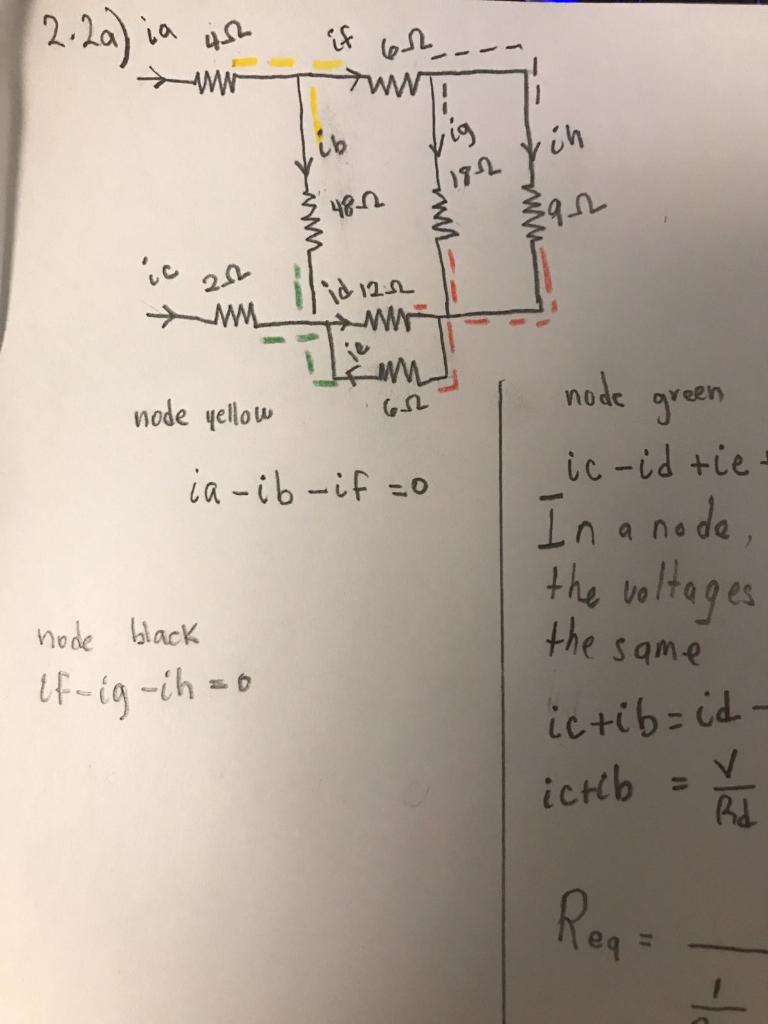 Solved 2.2a) ia 4 if on w ib ih 1912 4812 Ear 21 id 122 w | Chegg.com