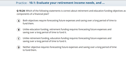 Solved Practice - 10.1: Evaluate your retirement income | Chegg.com