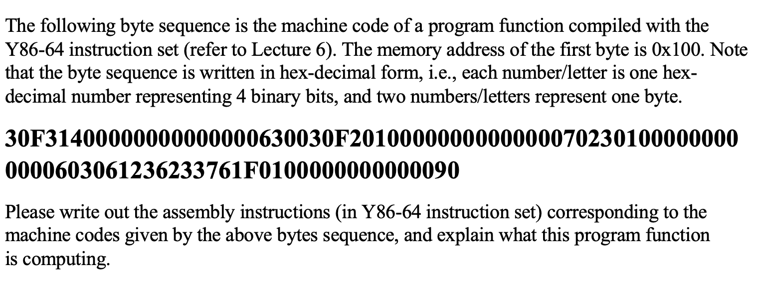 The following byte sequence is the machine code of a | Chegg.com