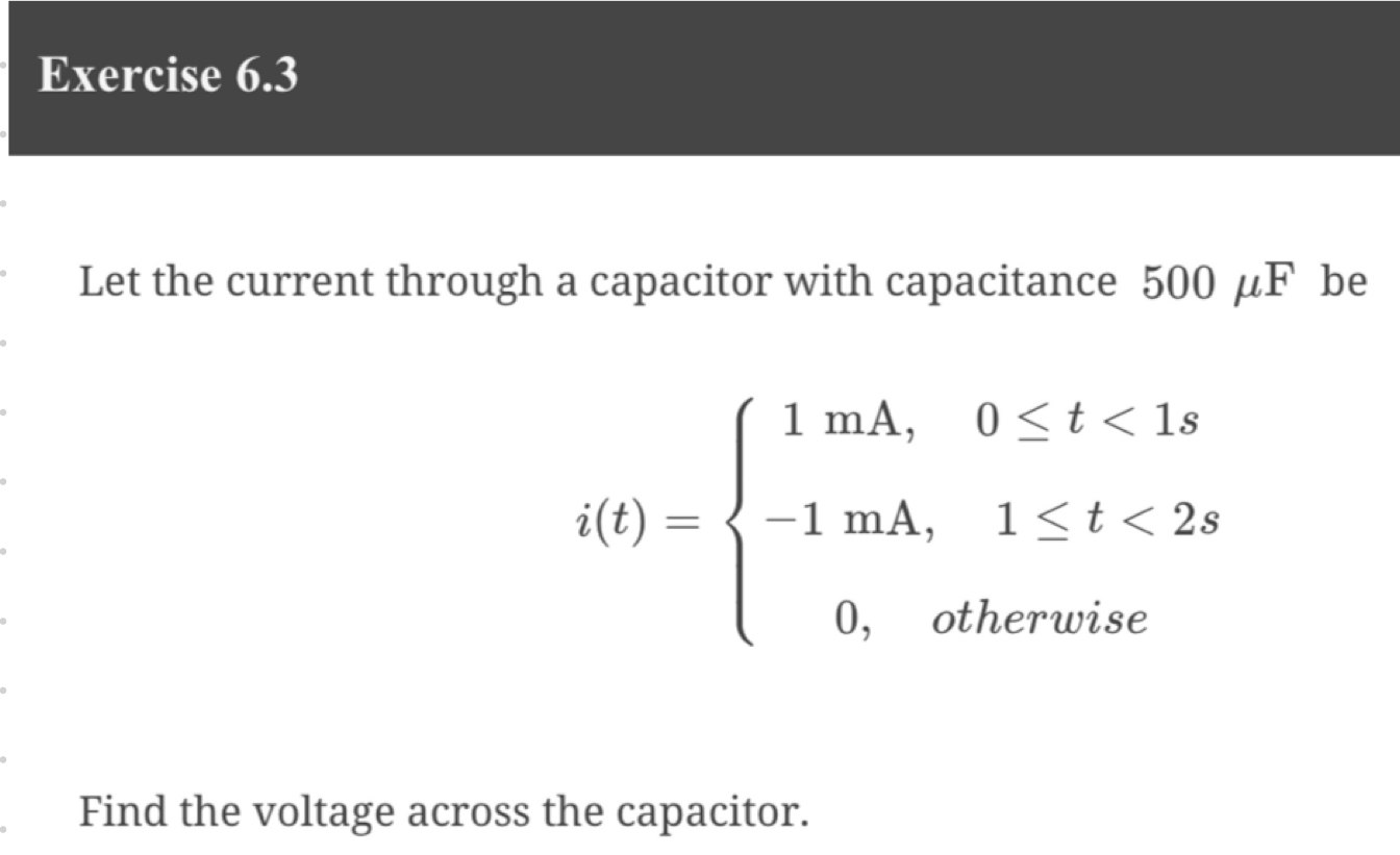 Solved Let the current through a capacitor with capacitance | Chegg.com