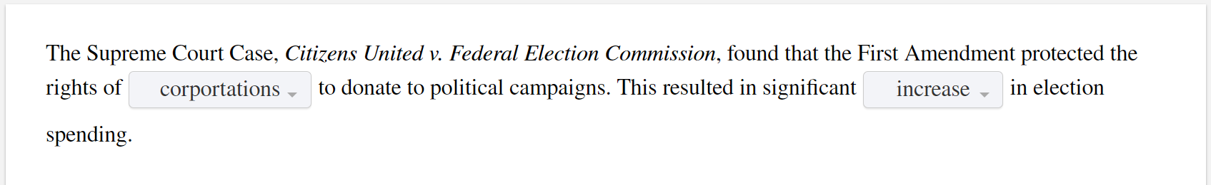 Solved The Supreme Court Case, Citizens United v. Federal | Chegg.com