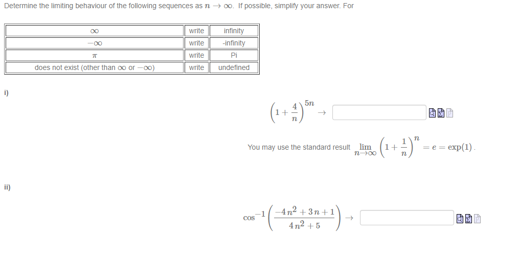 Solved Determine the limiting behaviour of the following | Chegg.com