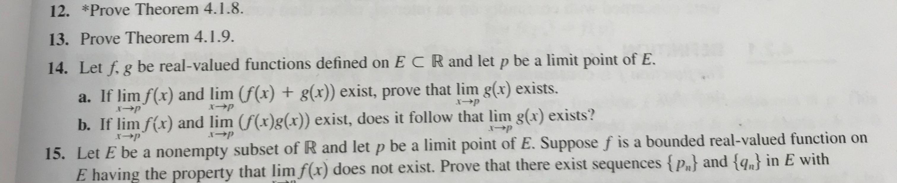 Solved 12. *Prove Theorem 4.1.8. 13. Prove Theorem 4.1.9. | Chegg.com