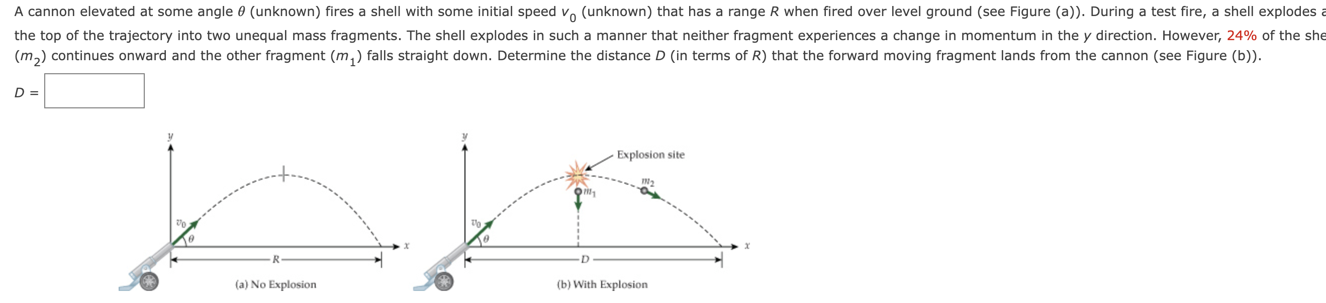 Solved A cannon elevated at some angle 0 (unknown) fires a | Chegg.com