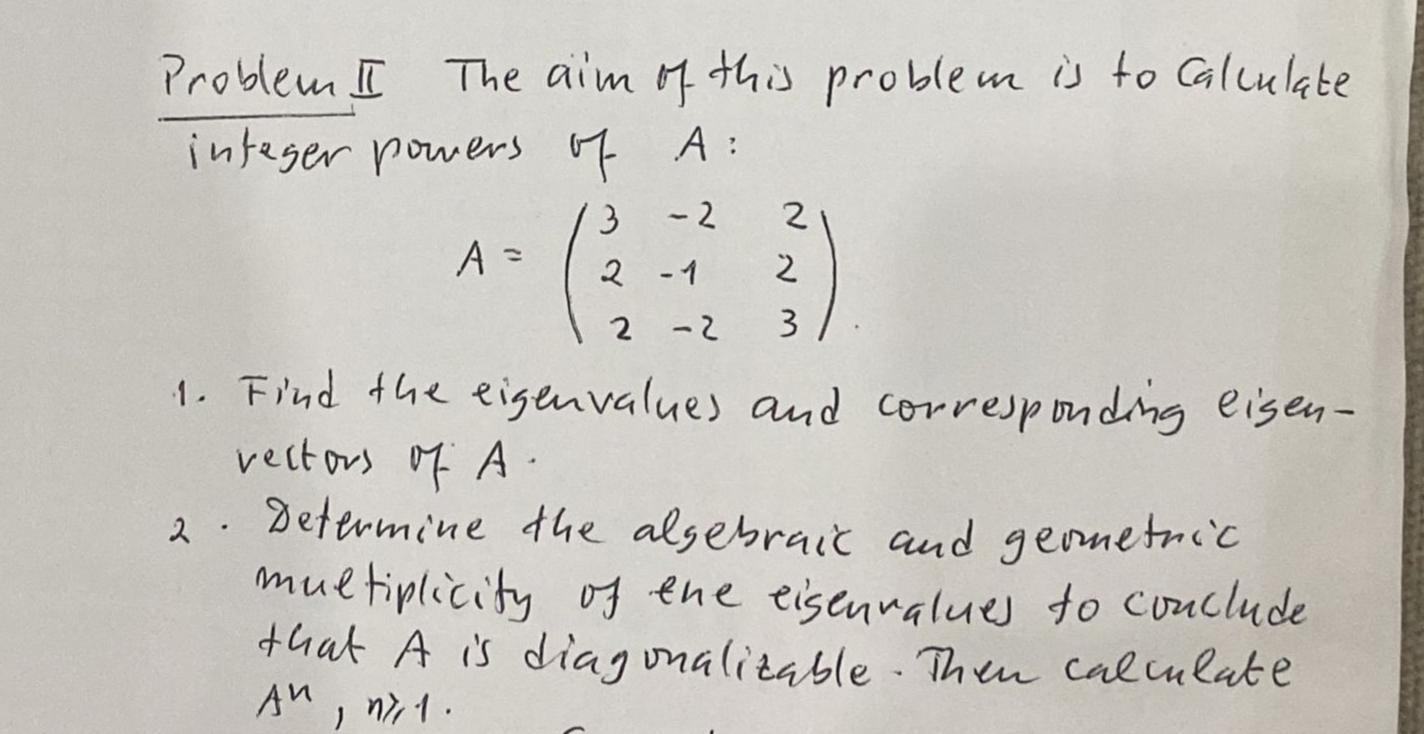 Problem II The aim of this problem is to calculate | Chegg.com