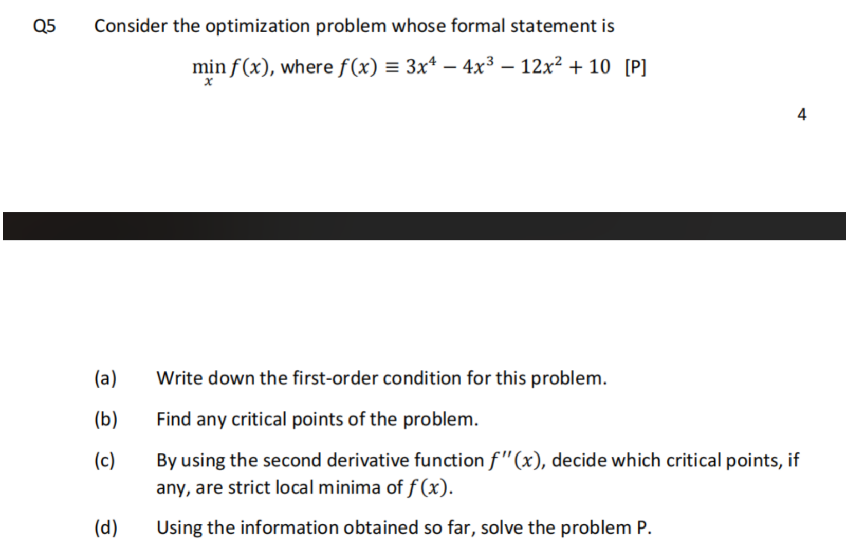Solved Q5 Consider the optimization problem whose formal | Chegg.com
