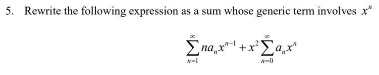 Solved 5. Rewrite the following expression as a sum whose | Chegg.com
