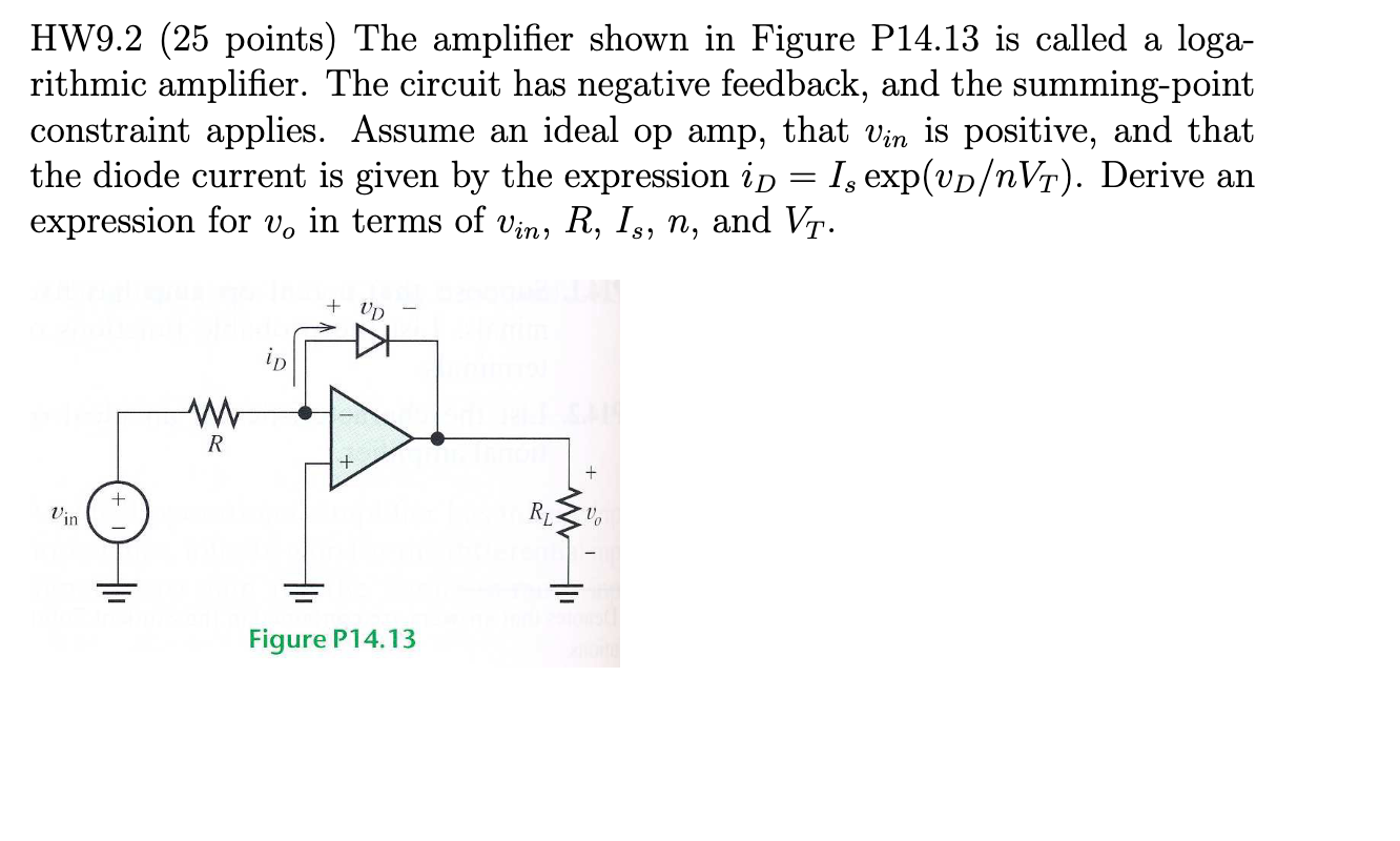 Solved HW9.2 (25 points) The amplifier shown in Figure | Chegg.com