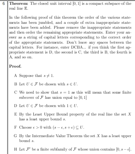 Solved Theorem: The closed unit interval [0,1] is a compact | Chegg.com