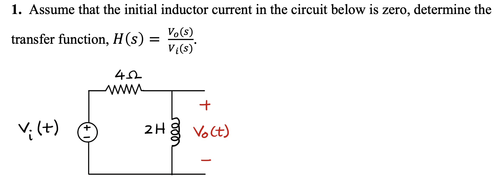 Solved 1. Assume that the initial inductor current in the | Chegg.com