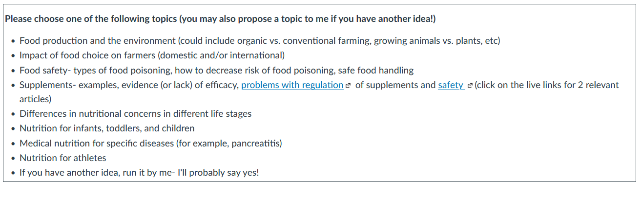 Solved Instructions: You will choose a topic, and create a | Chegg.com