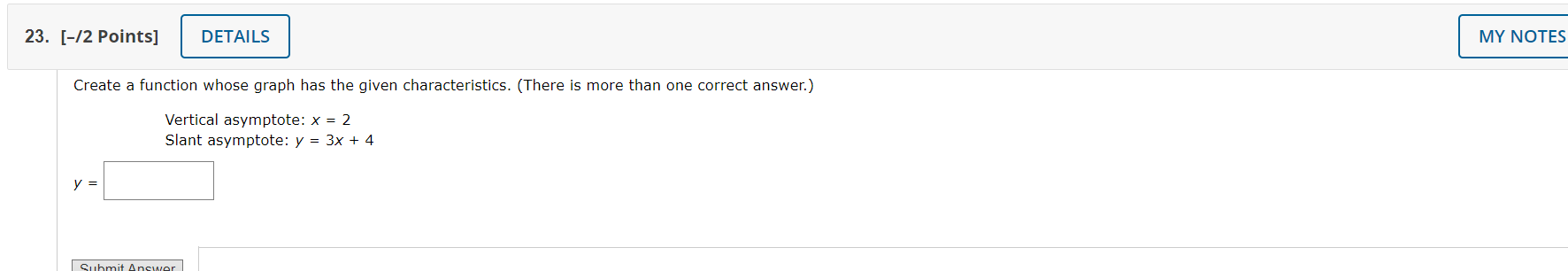 Solved Create a function whose graph has the given | Chegg.com