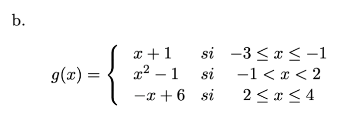 Solved g(x)=⎩⎨⎧x+1x2−1−x+6 si si si −3≤x≤−1−1 | Chegg.com