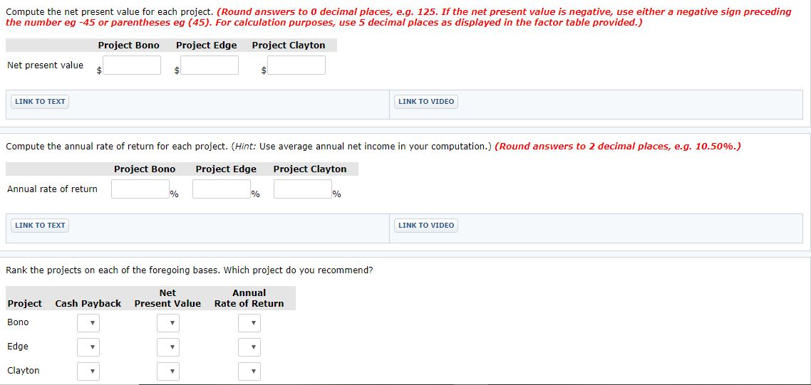 Solved Problem 25-01A U3 Company is considering three | Chegg.com