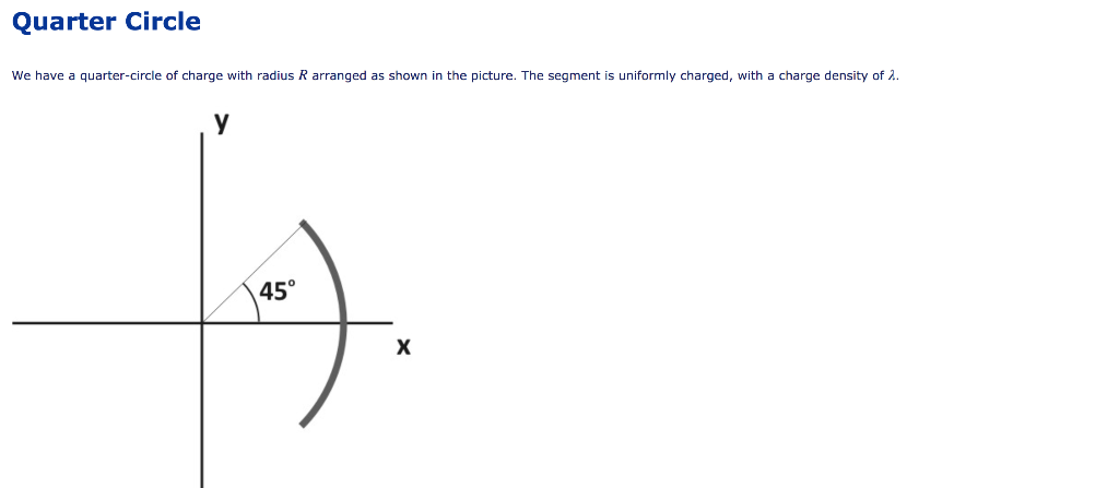 Solved Quarter Circle we have a quarter-circle of charge | Chegg.com
