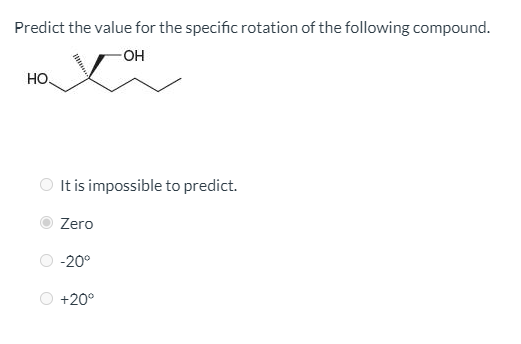 Solved Predict the value for the specific rotation of the | Chegg.com