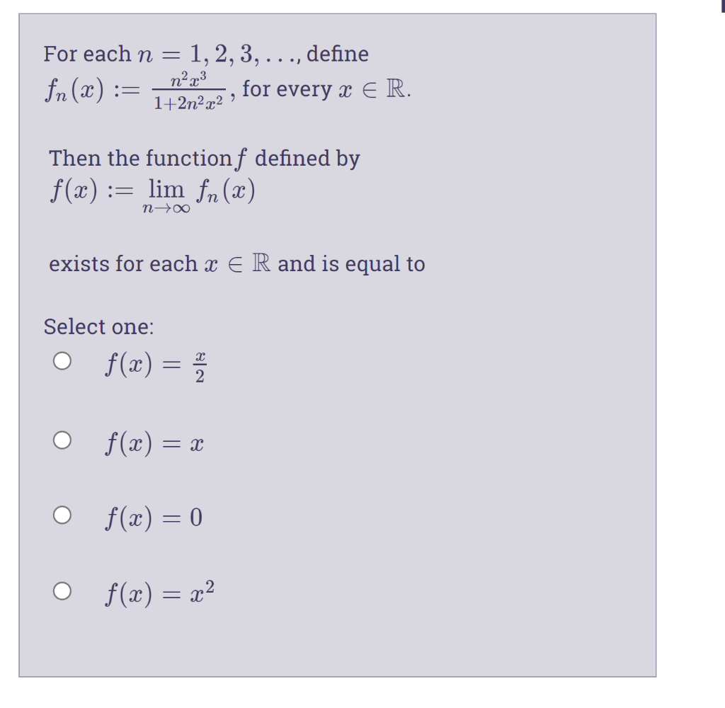 Solved For each n = 1,2,3,..., define n23 fn(a): for | Chegg.com