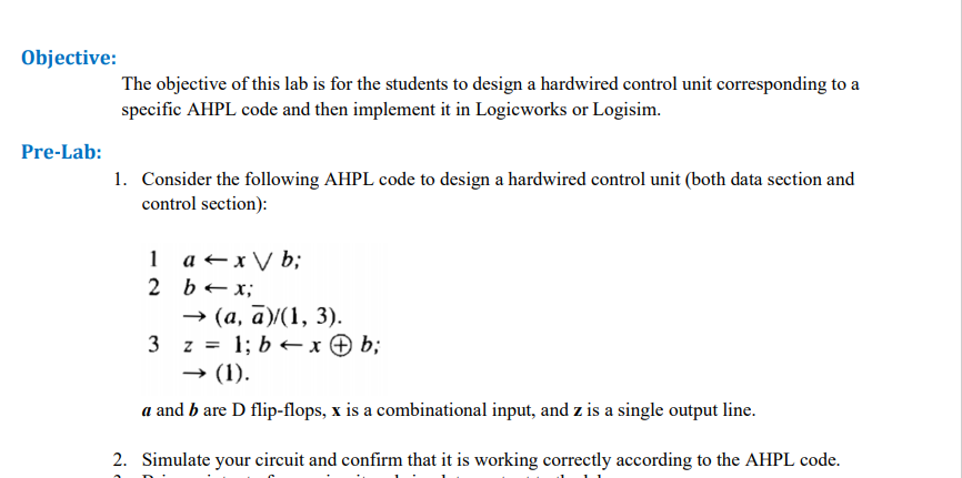 Solved Objective: The objective of this lab is for the | Chegg.com