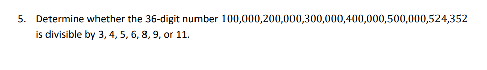 Solved 5. Determine whether the 36 -digit number | Chegg.com