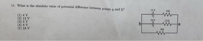 Solved 11. What is the absolute value of potential | Chegg.com