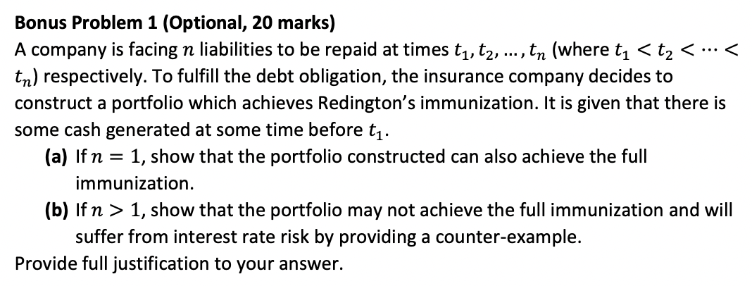 Solved Bonus Problem 1 (Optional, 20 marks) A company is | Chegg.com