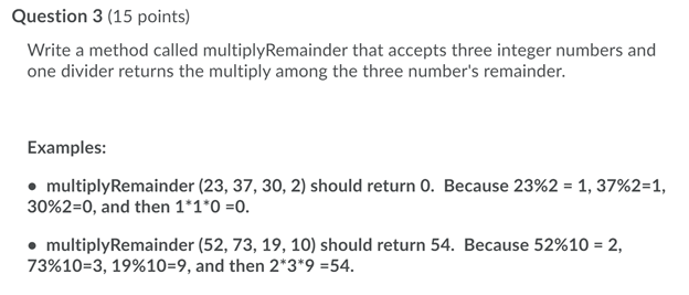 Solved Question 3 (15 points) Write a method called | Chegg.com