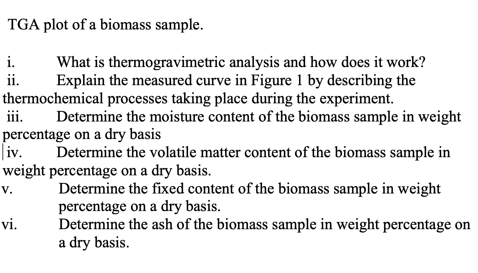 Solved Thermogravimetric analysis (TGA) experiments can be | Chegg.com