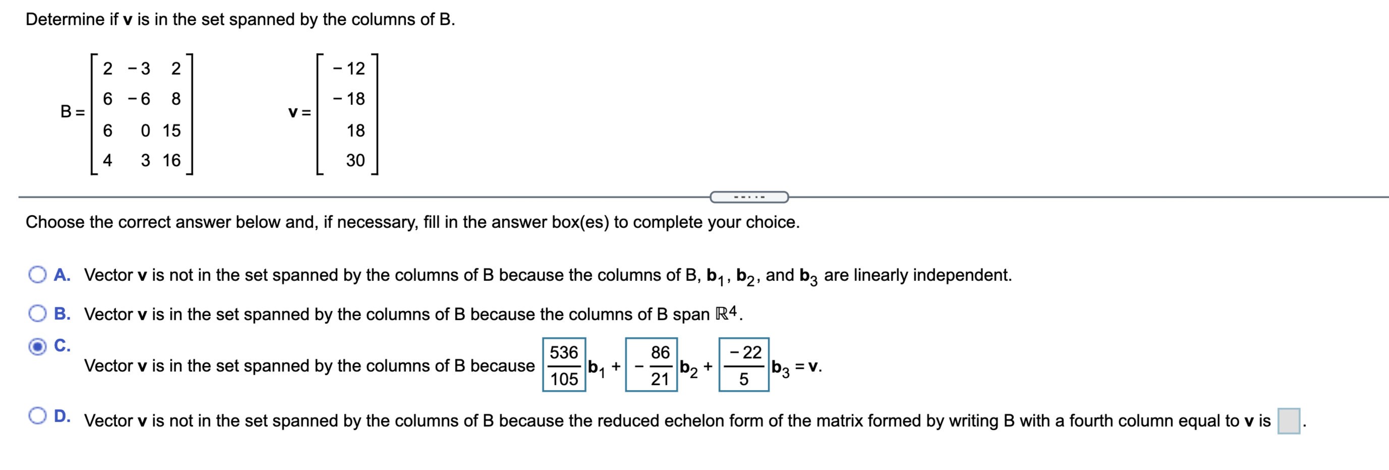 Solved 3 2 5 -4 1 - 3 Given A= observe that the third column | Chegg.com