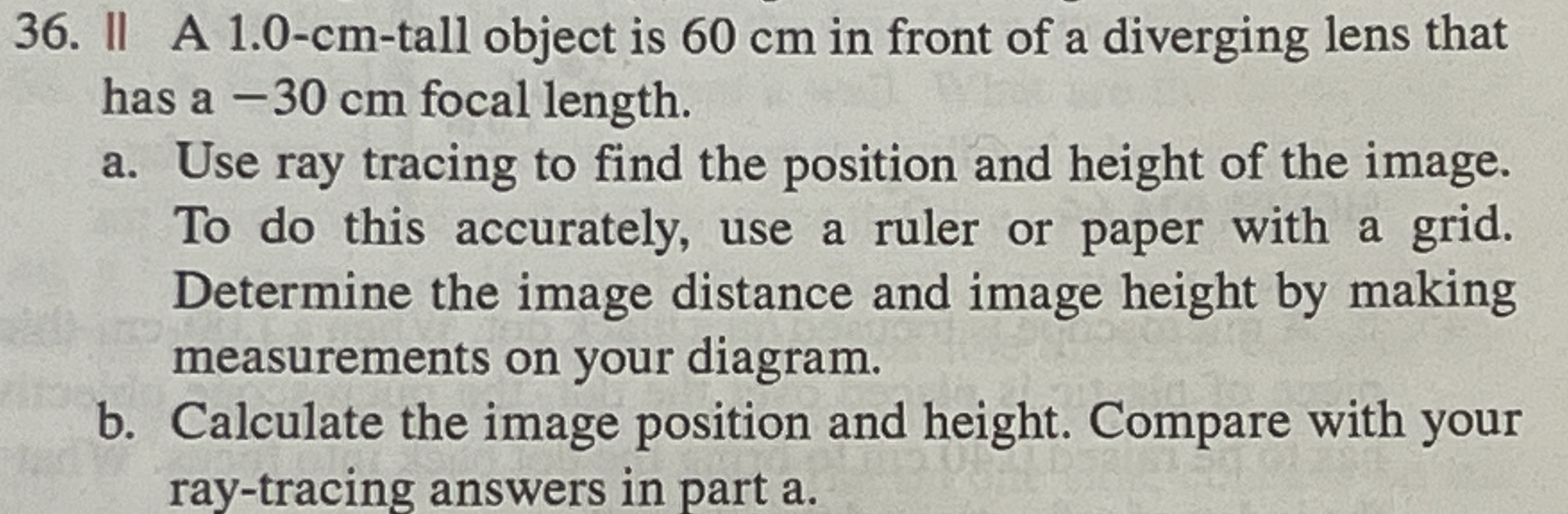 Solved 36. II A 1.0−cm-tall object is 60 cm in front of a | Chegg.com