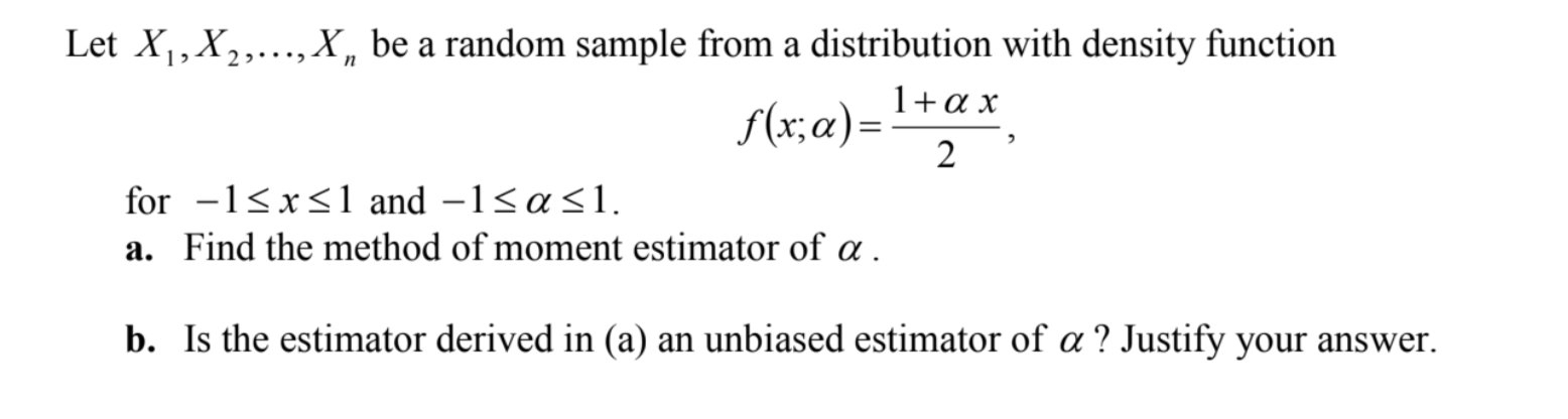 Solved Let X1,X2,…,Xn be a random sample from a distribution | Chegg.com