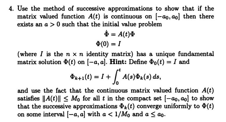 Solved 4. Use the method of successive approximations to | Chegg.com