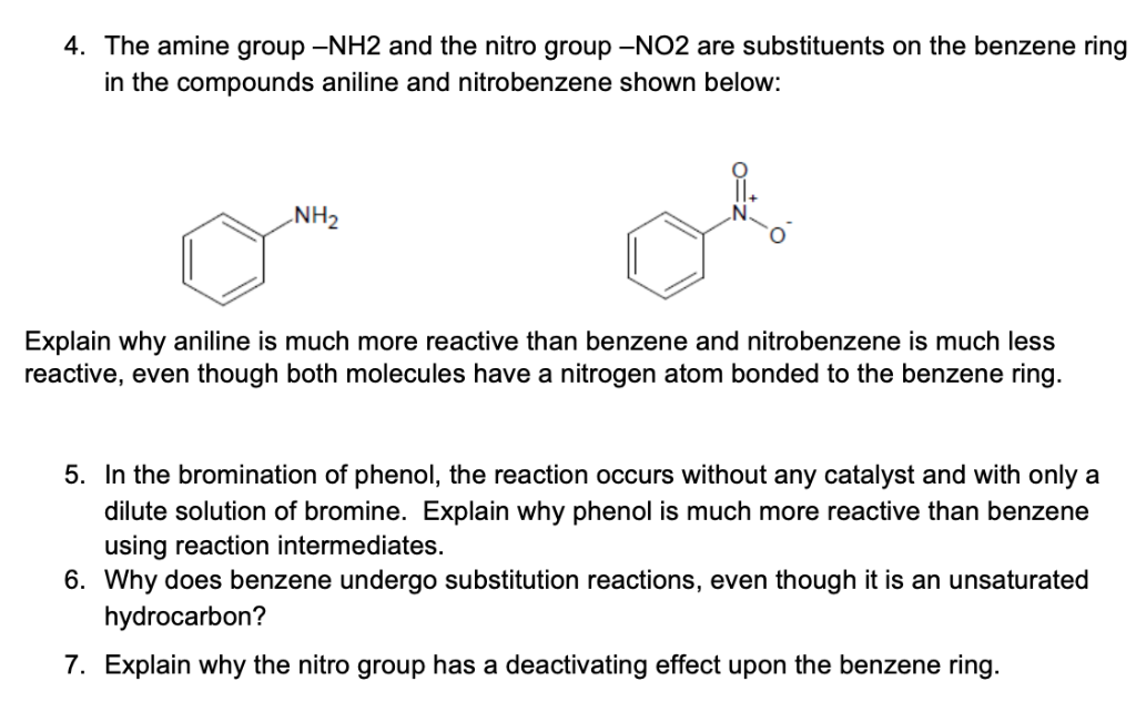 Solved 4. The amine group -NH2 and the nitro group -NO2 are | Chegg.com
