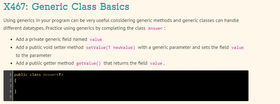 Solved X435: Generics - Comparable Cage Modify the Cage | Chegg.com