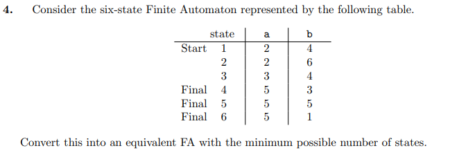 Solved Consider the six-state Finite Automaton represented | Chegg.com