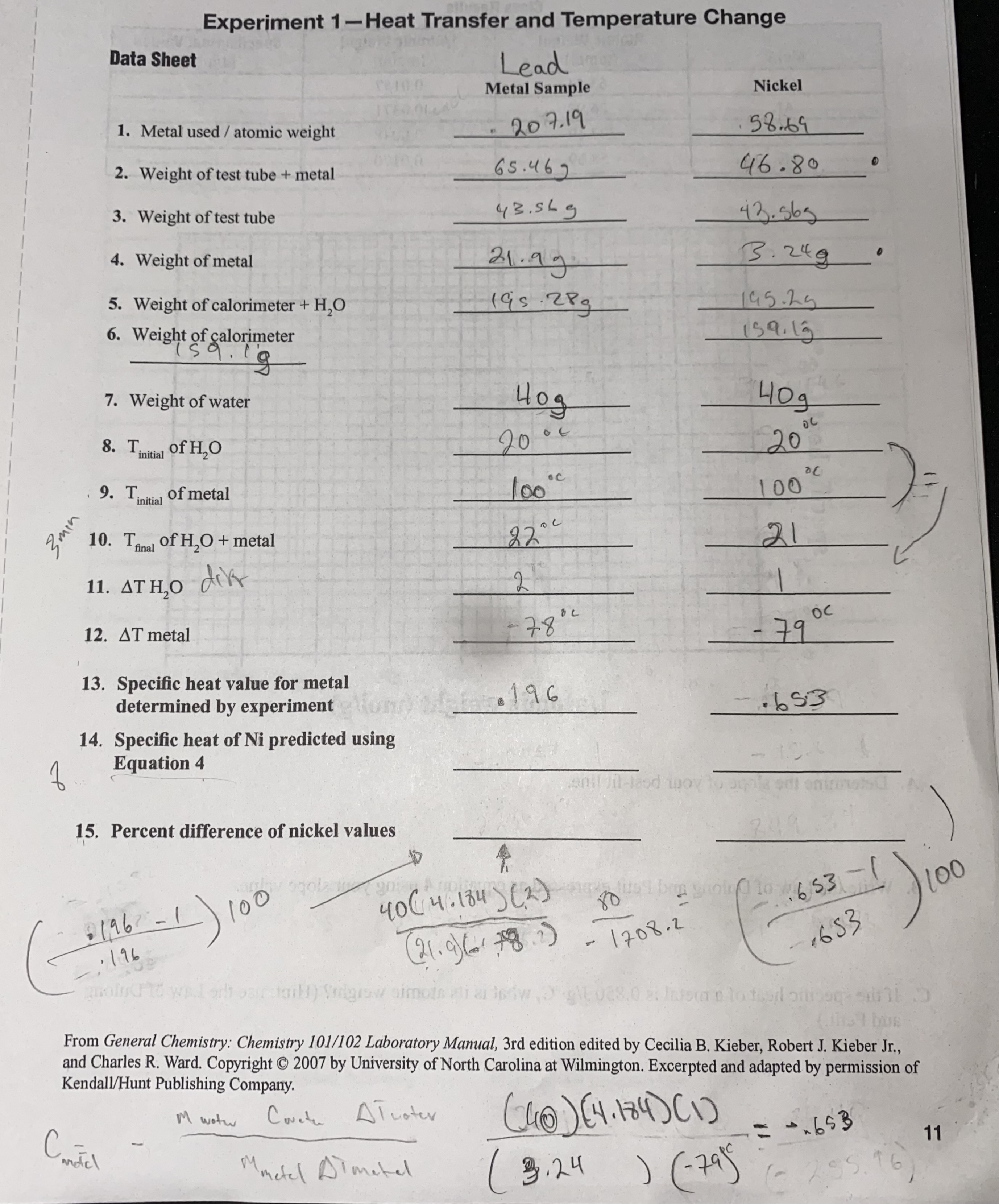 Solved 14. ﻿Specific heat of Ni predicted using equation 4. | Chegg.com