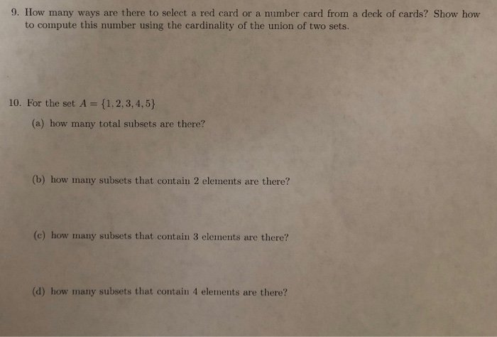Solved 9. How many ways are there to select a red card or a | Chegg.com