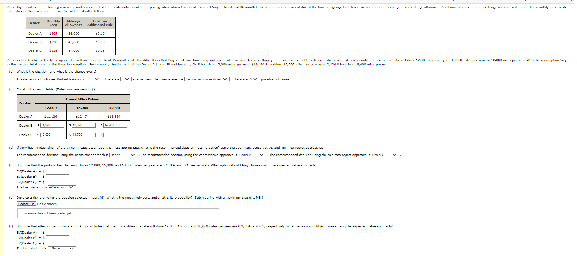the mileage allowance, and the cost for additional | Chegg.com