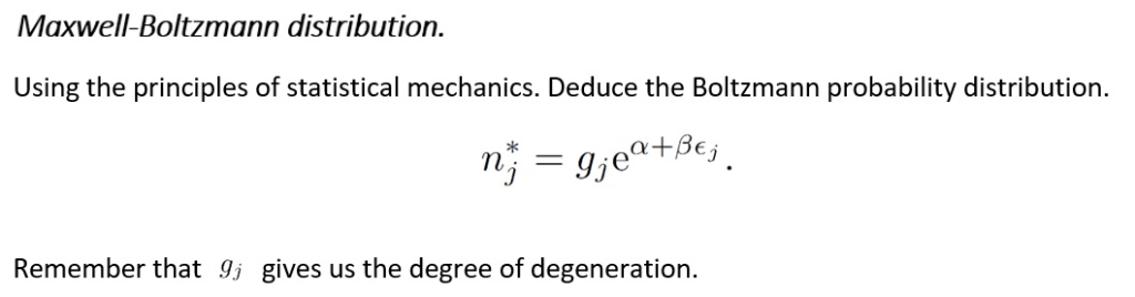 Solved Maxwell-Boltzmann distribution. Using the principles | Chegg.com