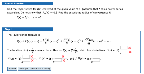 Solved Tutorial Exercise Find the Maclaurin series for f(x) | Chegg.com