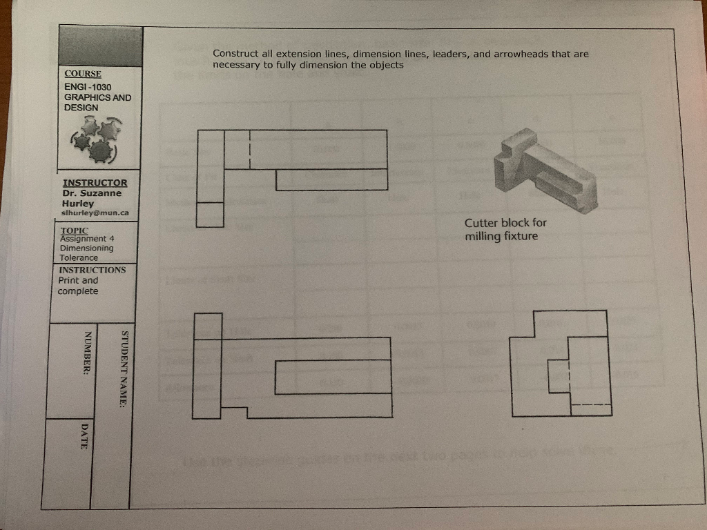 Solved Construct all extension lines, dimension lines, | Chegg.com