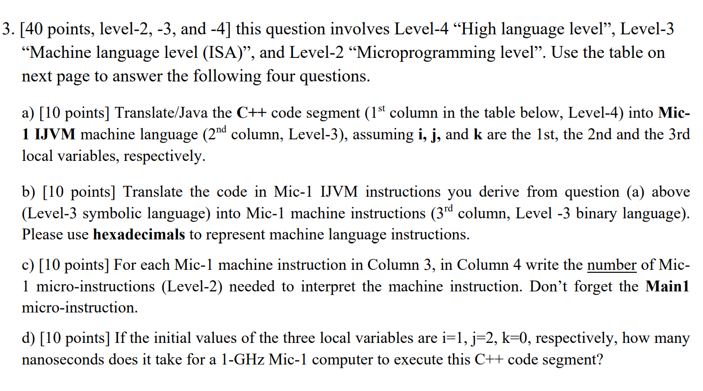 Solved 3. [40 points, level-2, -3, and -4] this question | Chegg.com