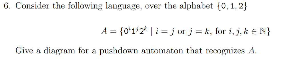 Solved Consider the following language, over the alphabet | Chegg.com